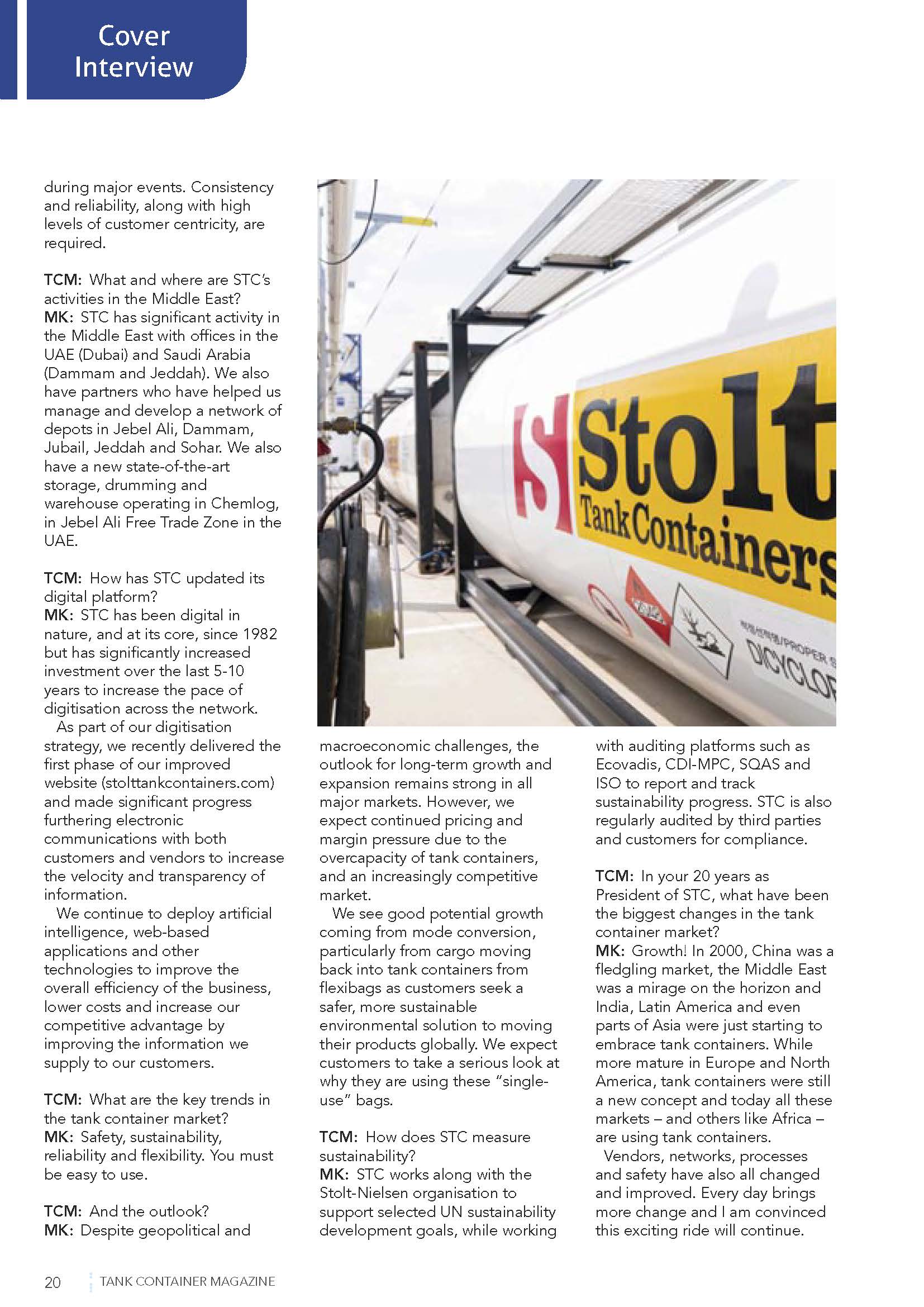 Interview with Mike Kramer | Stolt Tank Containers